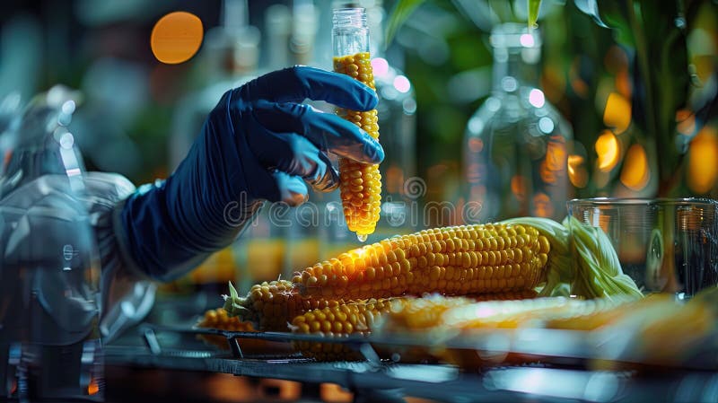 A Person is Holding a Corn Kernel in a Lab Setting Stock Photo - Image ...