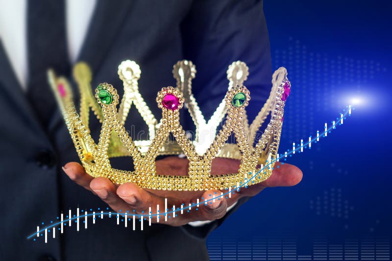 A Person is Holding a Crown with a Bunch of Lines on it Stock Image ...