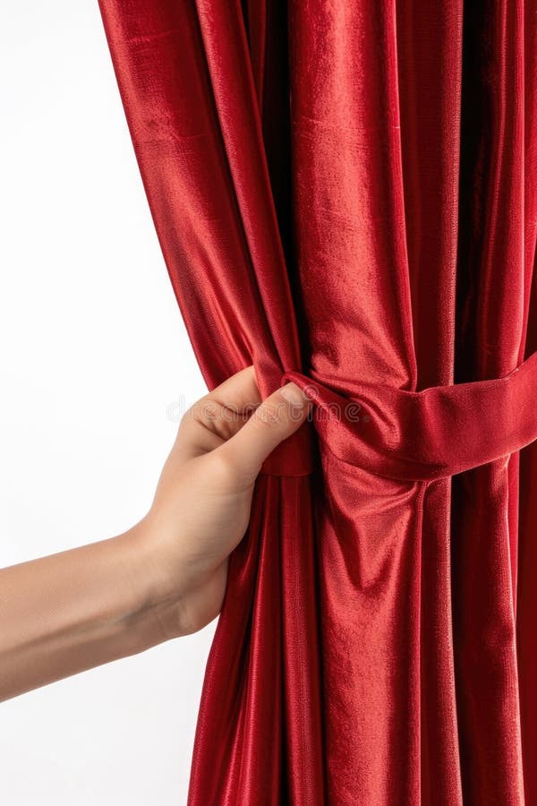 Person pulling curtain stock photo. Image of mystery - 376703692