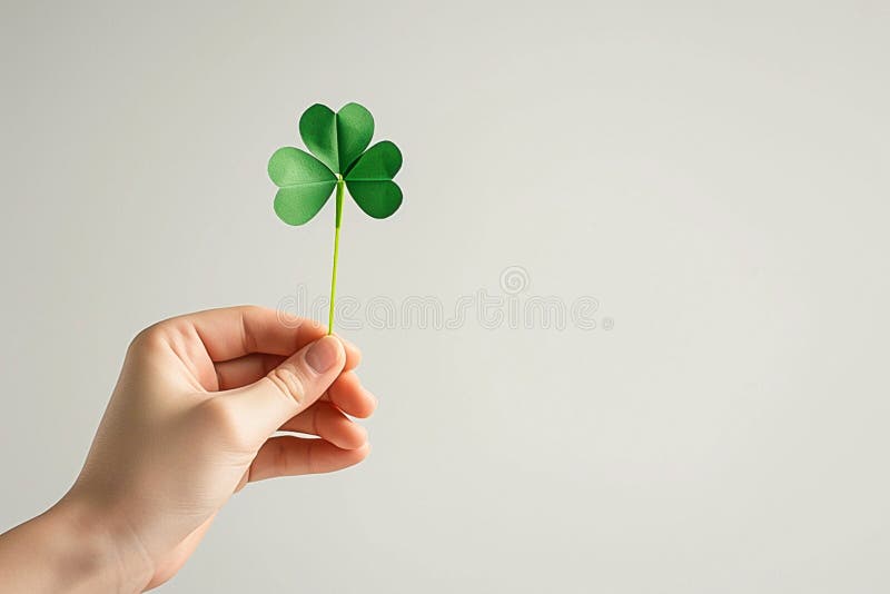 A Person Holding a Four Leaf Clover in Their Hand Stock Illustration ...
