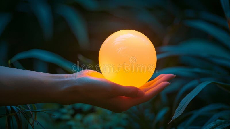A Person Holding a Glowing Orb in Their Hand, AI Stock Photo - Image of ...