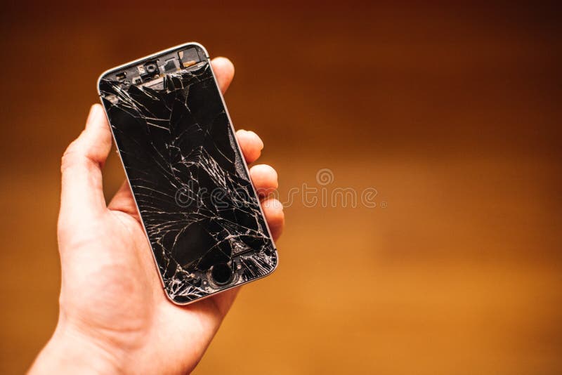 Person Holding Broken Smart Phone with Cracked Screen Stock Image ...