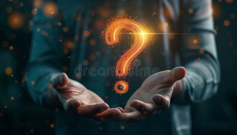 A Person is Holding a Hand Up To a Question Mark by AI Generated Image ...