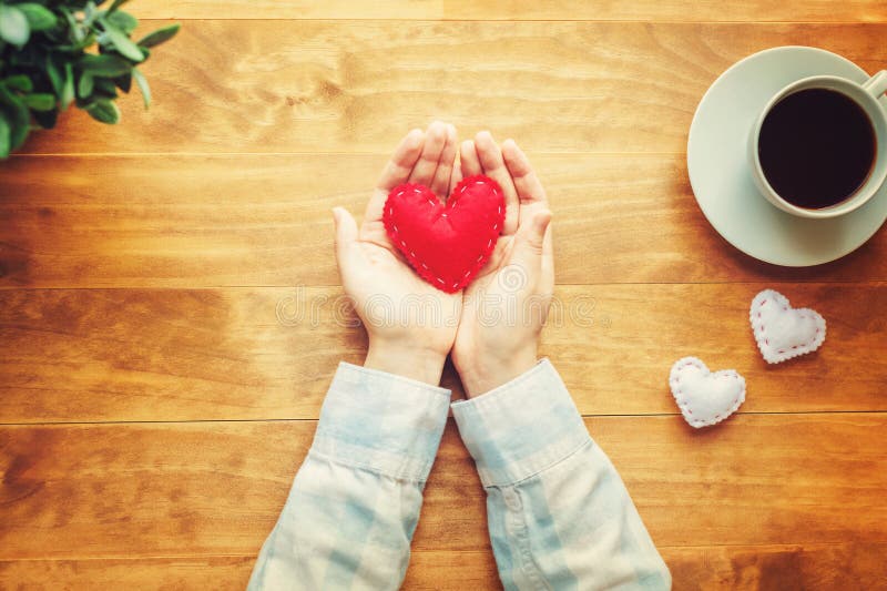 Person Holding a Handmade Red Heart Stock Photo - Image of symbol ...