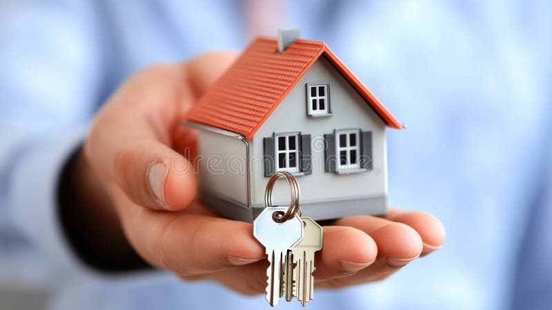 A Person Holding a House Key in Their Hand Stock Illustration ...