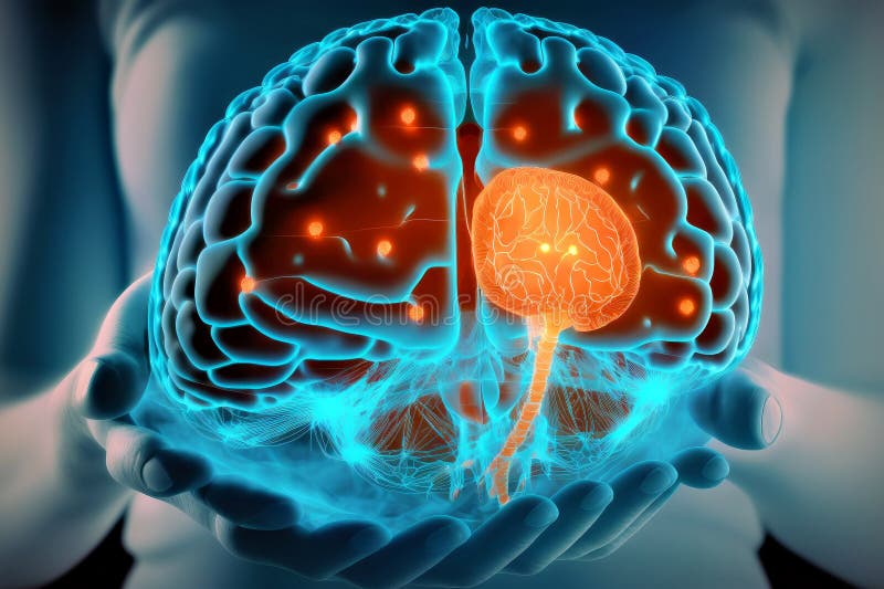 Person Holding Human Brain in Their Hands Generative AI Stock ...