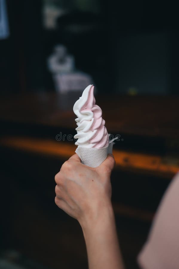 Person Holding Ice Cream Cone Stock Image - Image of scoop, creamy ...