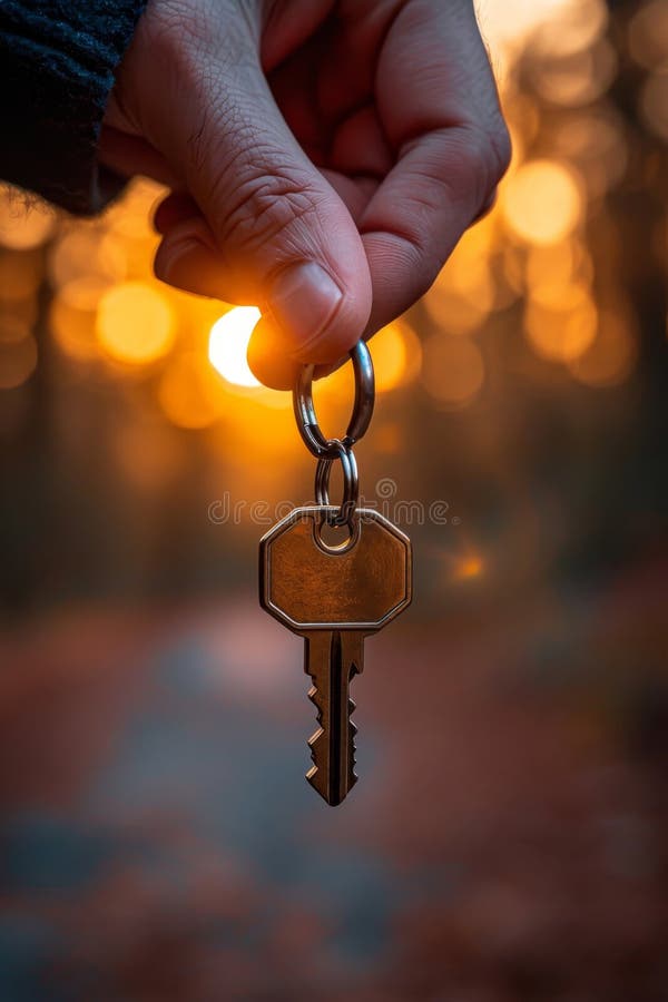 Person Holding a Key To a New House. Stock Illustration - Illustration ...