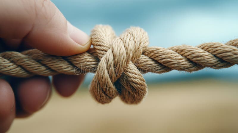 A Person Holding a Knot of Rope in Their Hand, AI Stock Image - Image ...