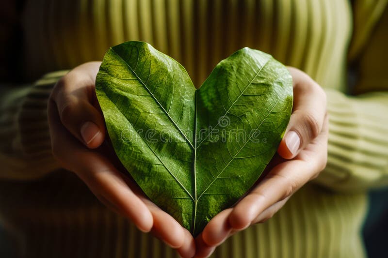 Person Holding Leaf in Their Hands with Heart Shaped Leaf in the Middle ...