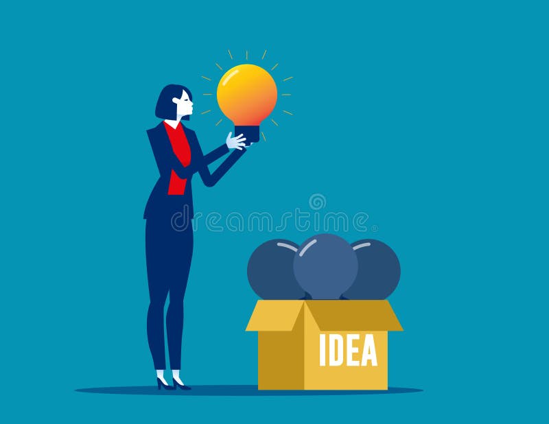 Person Holding a Light Bulb and Finding Idea. Develop Project Plan and ...