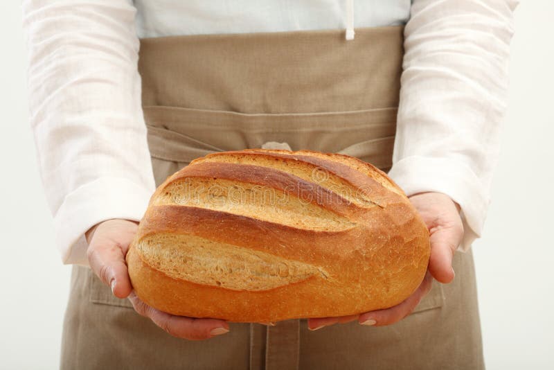 Person Holding a Loaf of Bread Stock Image - Image of bread, white ...