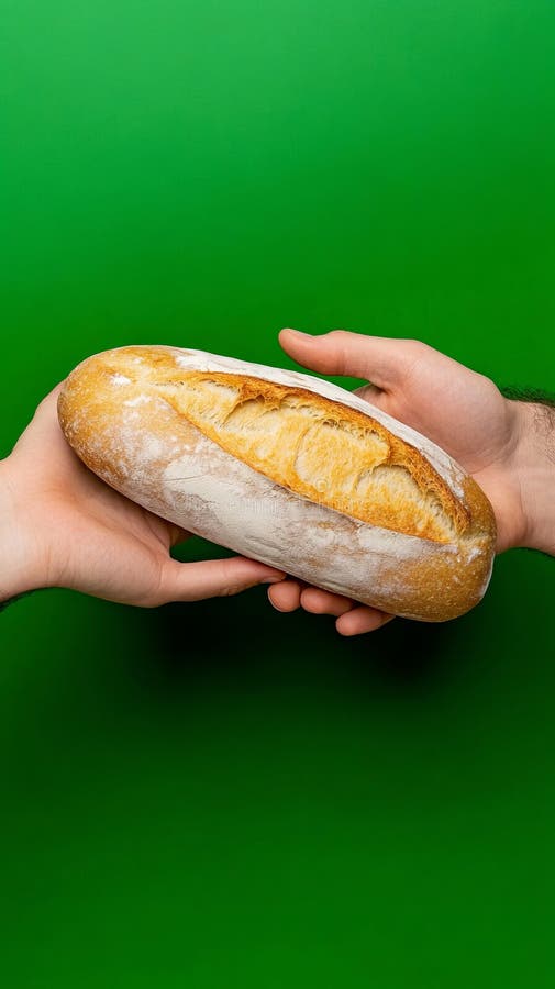 A Person Holding a Loaf of Bread in Their Hands Stock Image - Image of ...