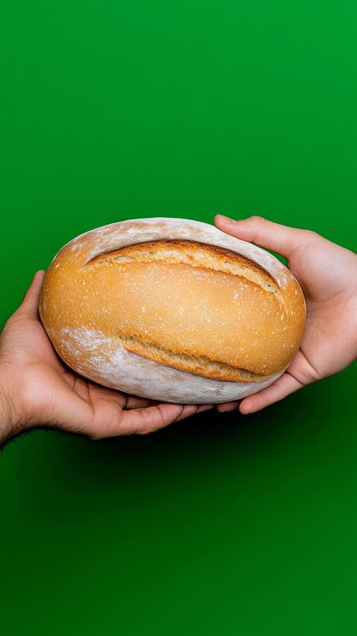 A Person Holding a Loaf of Bread in Their Hands Stock Photo - Image of ...