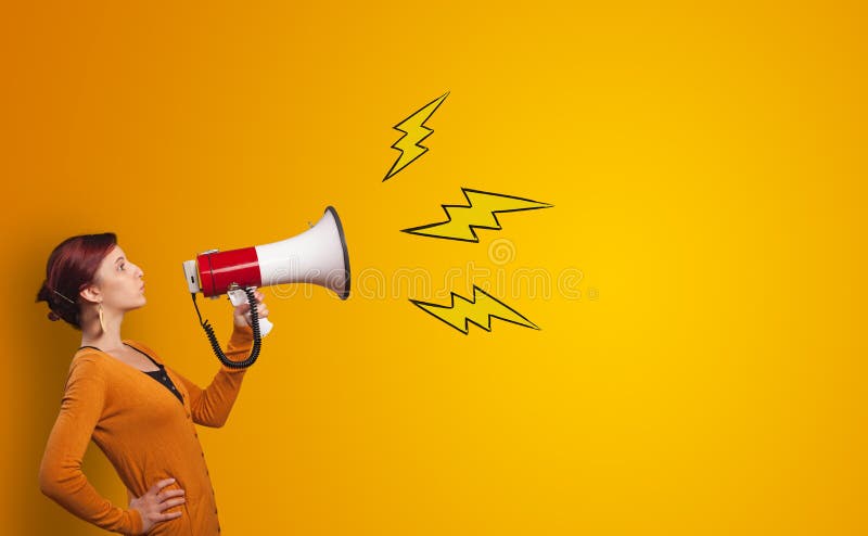 Person holding megaphone stock photo. Image of concept - 152005724