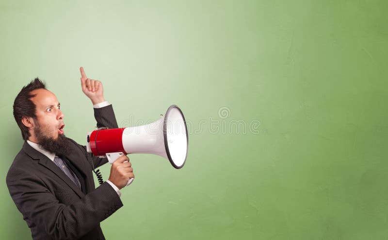 Person holding megaphone stock image. Image of design - 150064119