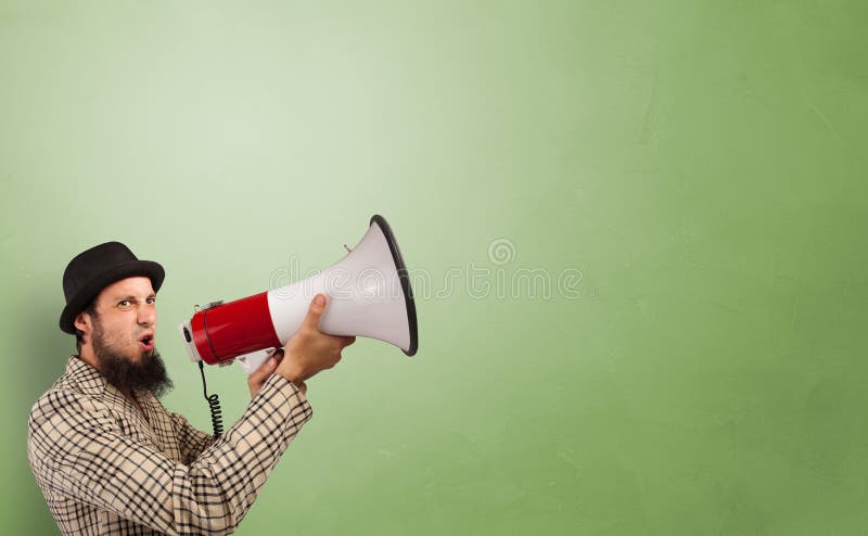 Person holding megaphone stock photo. Image of holding - 164698758