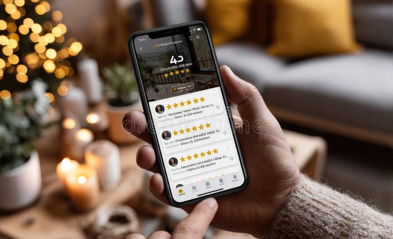 A Person is Holding a Mobile Cell Phone in Their Hands Right Now Stock ...