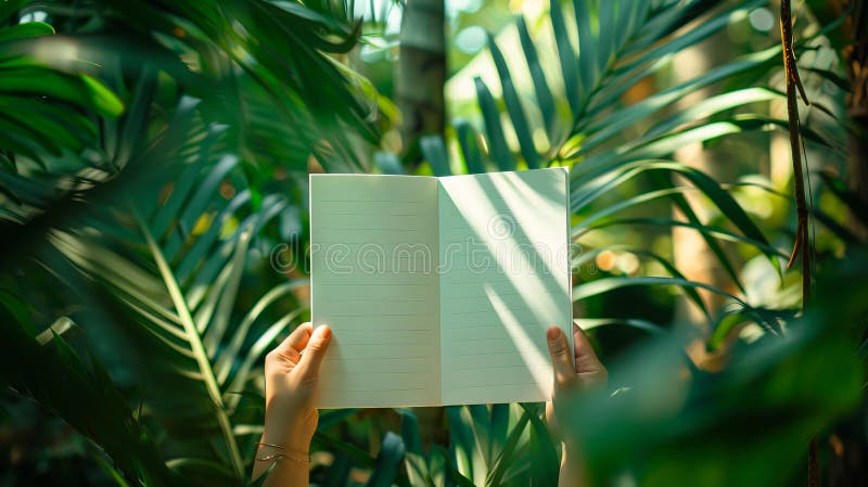 A Person Holding a Notebook in the Jungle Stock Photo - Image of ...