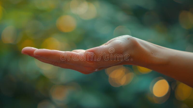 A Person Holding Out Their Hand with a Leaf in it, AI Stock Photo ...