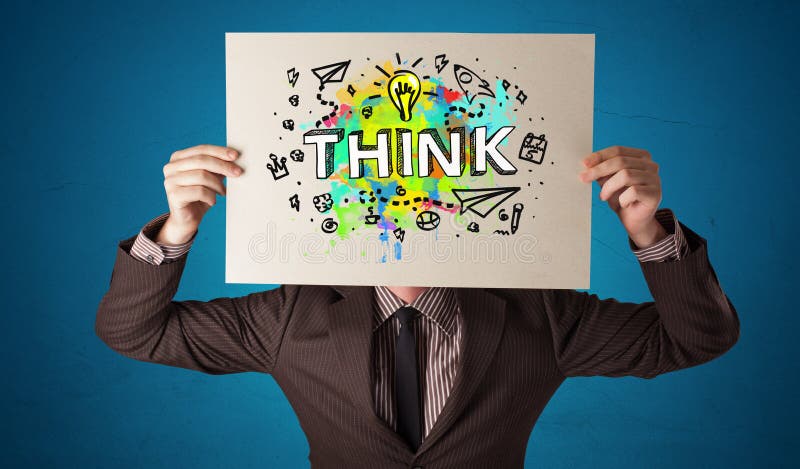 Person Holding Paper with Design Thinking Concept Stock Image - Image ...