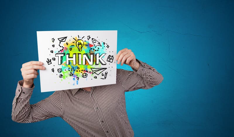 Person Holding Paper with Design Thinking Concept Stock Image - Image ...