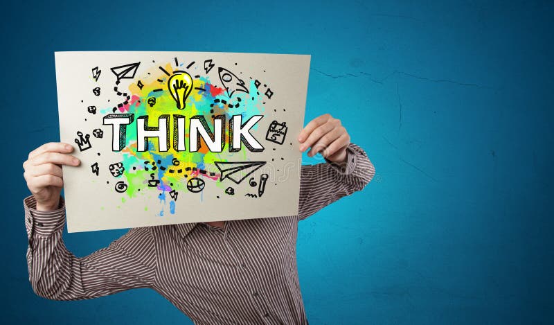 Person Holding Paper with Design Thinking Concept Stock Image - Image ...