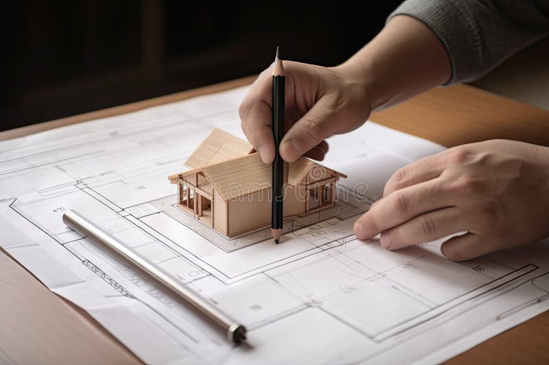 Person, Holding Paper and Pencil, Creating Isometric Drawing of ...