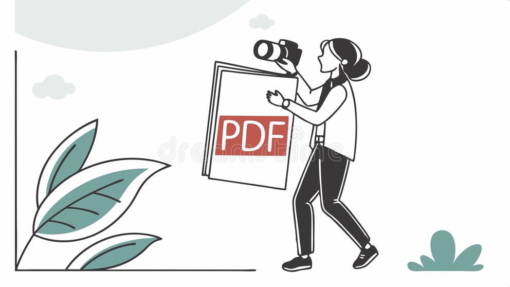 Person Holding PDF Document, File Format and Digital Document Icon Vector Design Generative AI ...