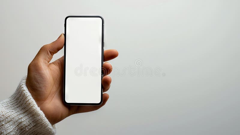 A Person Holding a Phone with a Blank Screen in Their Hand Stock Image ...