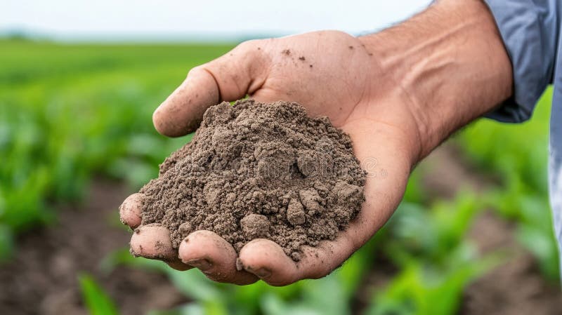 A Person Holding a Pile of Dirt in Their Hand, AI Stock Photo - Image ...