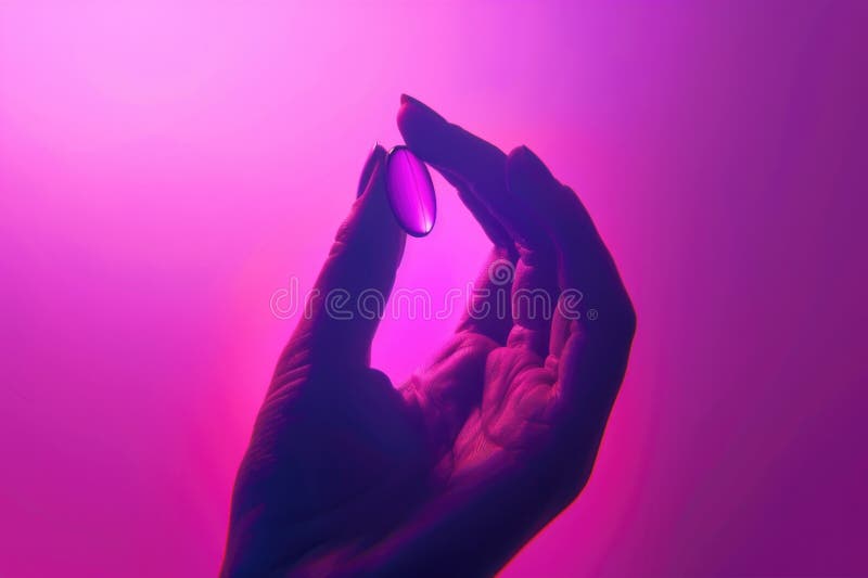 A Person Holding a Pink Object in Their Hand Stock Illustration ...