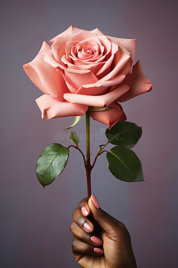 A Person Holding a Pink Rose in Their Hand Stock Image - Image of ...