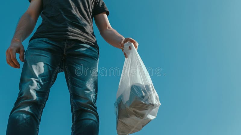 The Person Holding Plastic Bag.AI Generated Image Stock Image - Image ...