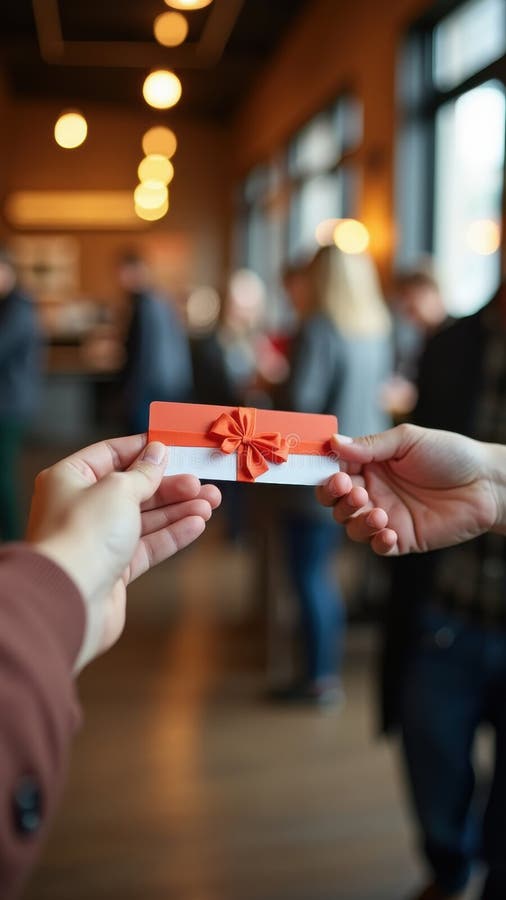 Person is Holding a Red Card with a Bow on it Stock Image - Image of ...