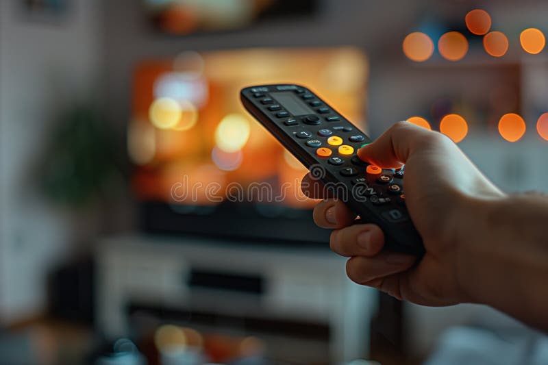 Person Holding Remote Control Stock Photo - Image of hand, person ...