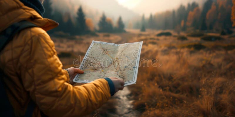 A Person Holding a Roadmap, Representing Planning and Direction. Stock ...