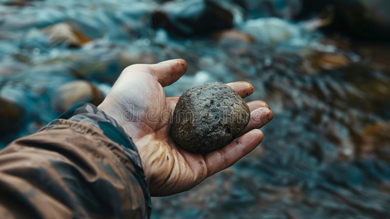 A Person Holding a Rock in Their Hand Stock Photo - Image of nature ...