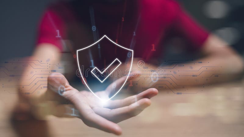 A Person is Holding a Shield with a Check Mark on it Stock Photo ...