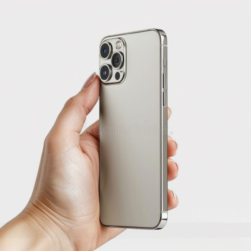 Person Holding Silver Cell Phone in Hand. Stock Illustration ...