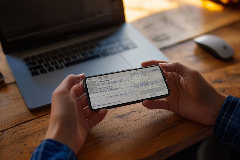 Mobile Document Management System Stock Illustration - Illustration of ...