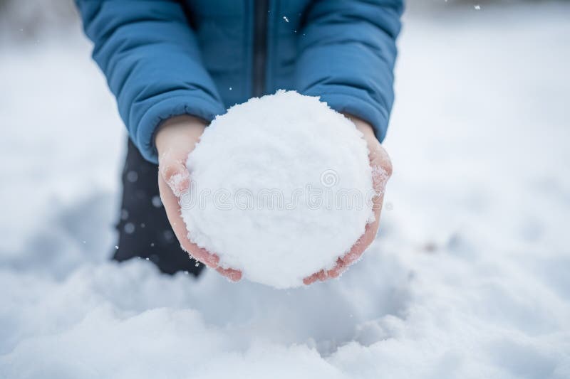 Person Holding a Snowball in the Snow Stock Illustration - Illustration ...