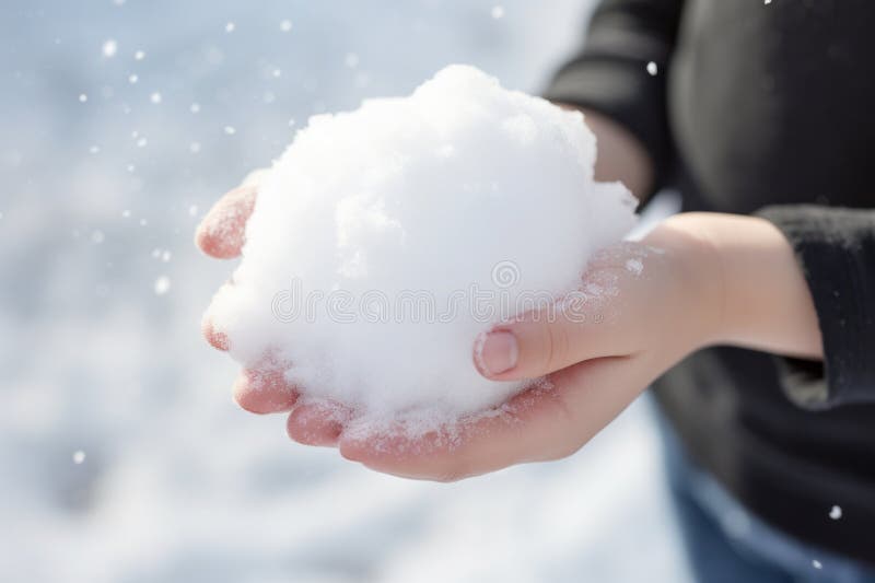Person Holding a Snowball in Their Hand Stock Illustration ...