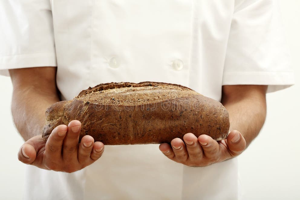 Person Holding a Special Loaf of Bread Stock Image - Image of brown ...