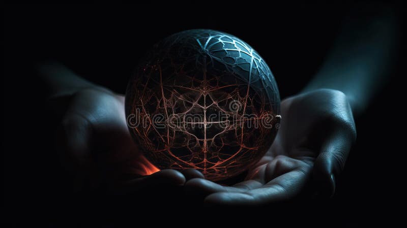 A Person Holding a Sphere in Their Hands with a Cross on it in the ...