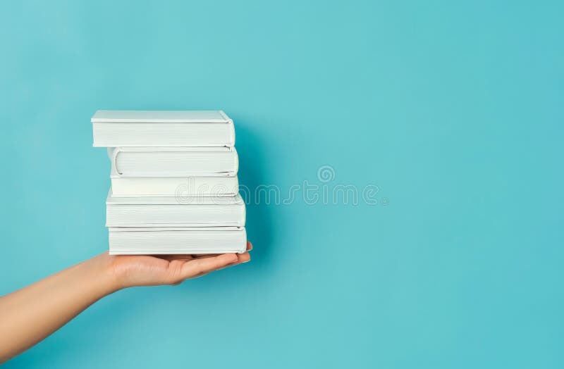 Person Holding a Stack of Books Stock Illustration - Illustration of ...