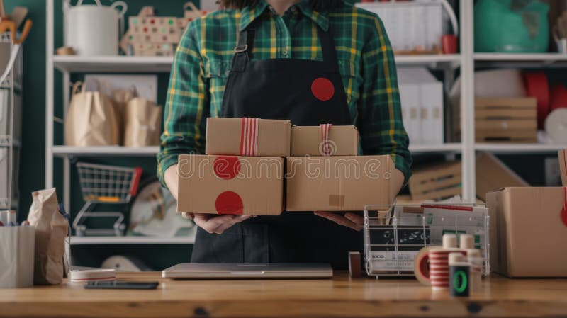 The Stack of Delivery Packages.AI Generated Image Stock Photo - Image ...