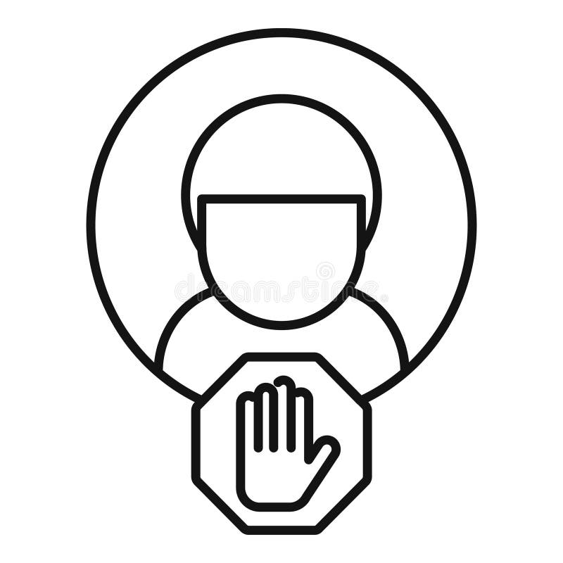 Person Holding Stop Sign Showing Refusal Gesture Stock Vector ...