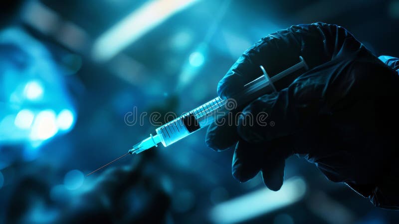A Person Holding a Syringe with an Injection in it, AI Stock Image ...