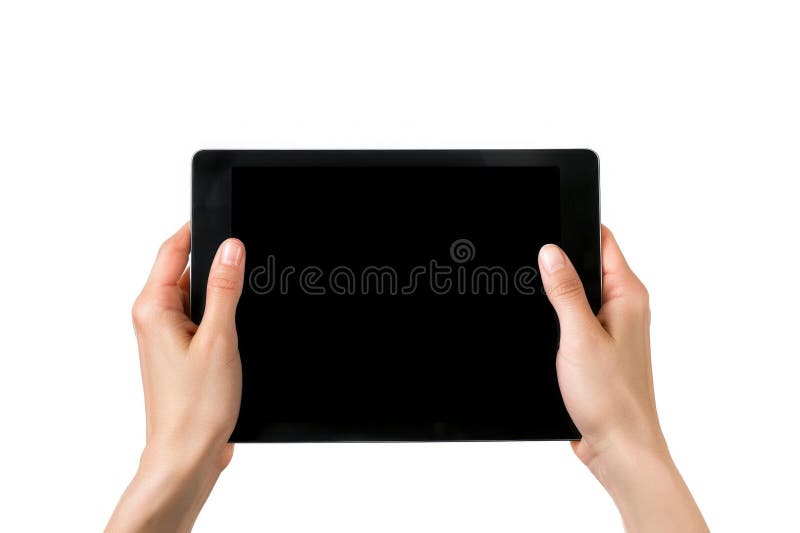 A Person Holding a Tablet Computer in Their Hands Stock Image - Image ...